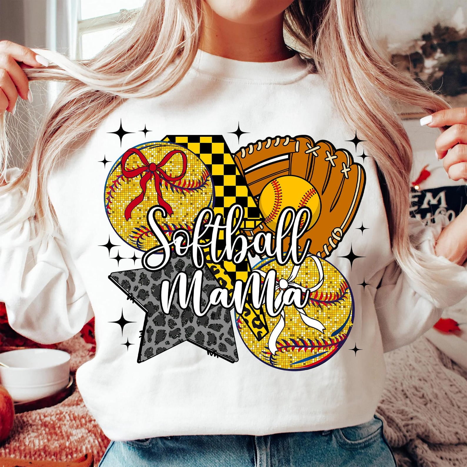 Softball Mama Sweatshirt, Retro Softball Mama Crewneck, Softball ...