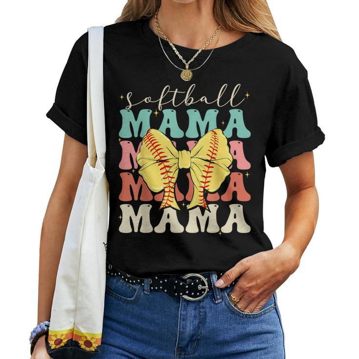 Softball Mama T-Shirt – MVV Retro Groovy Design, Mother’s Day Softball ...