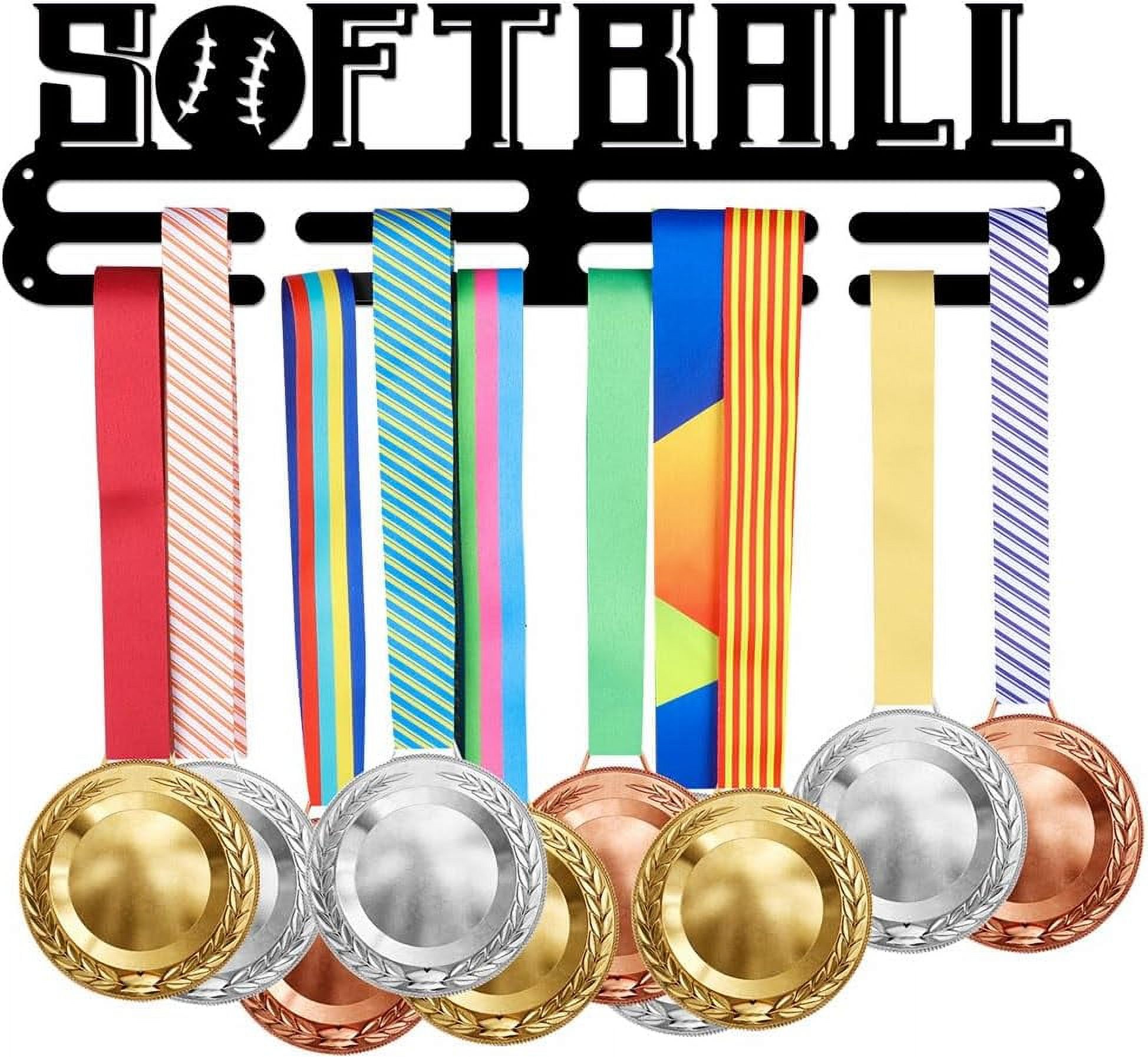 Softball Medal Holder Display Softball Sturdy Steel Metal Trophy Hanger ...