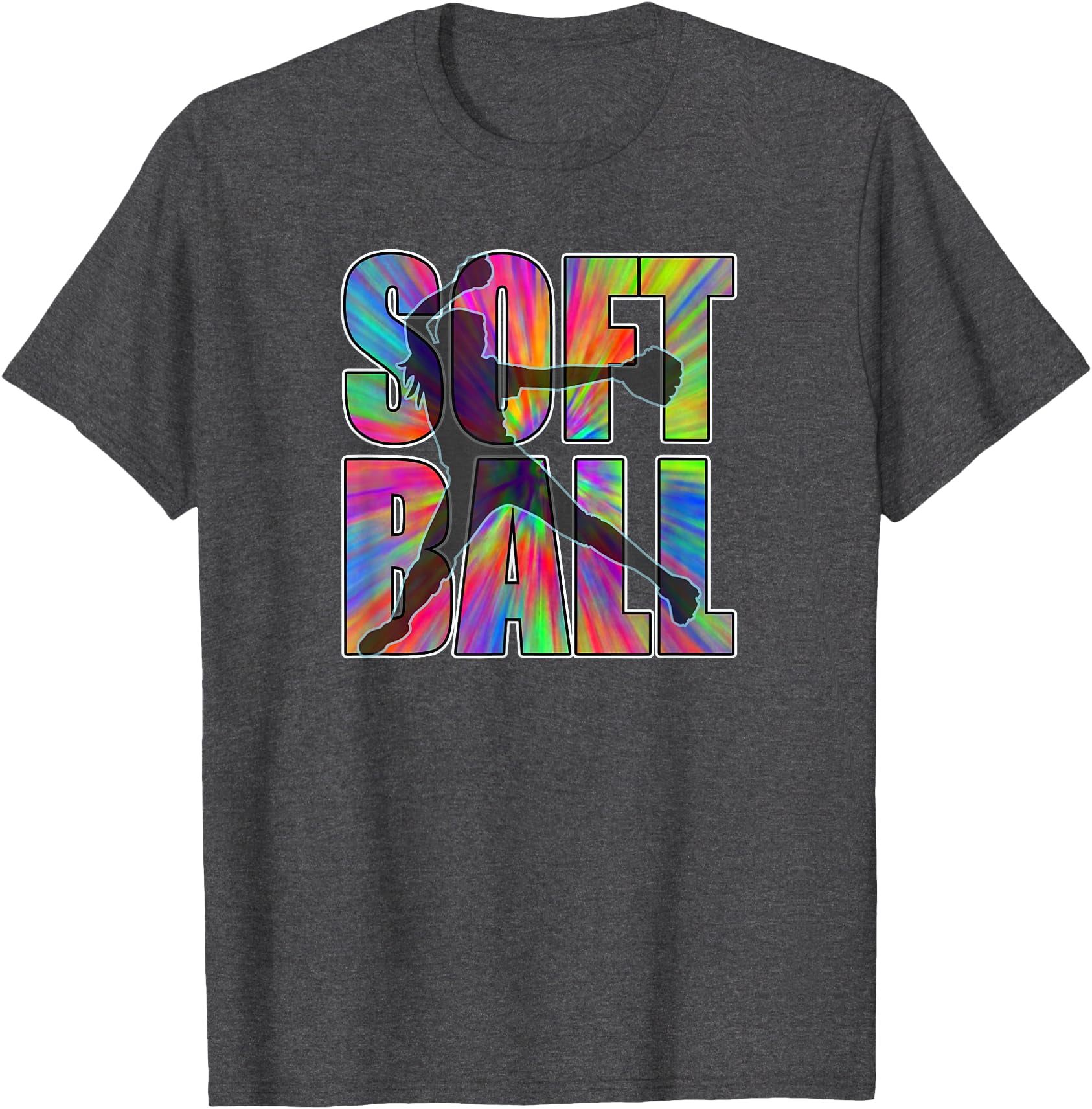 Softball Pitcher Tie Dye Multi Color Burst Softstyle Unisex T-Shirt ...