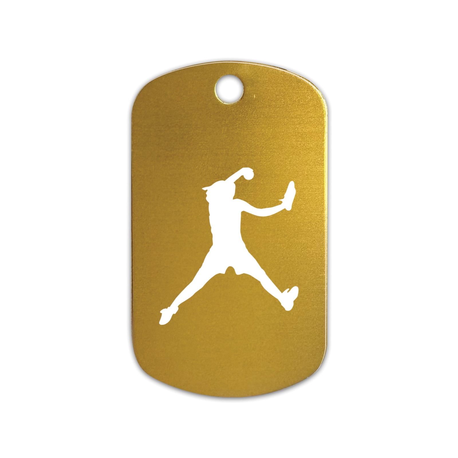 Softball Pitcher V3 GI Dog Tag Aluminum Keychain - Gold - Walmart.com