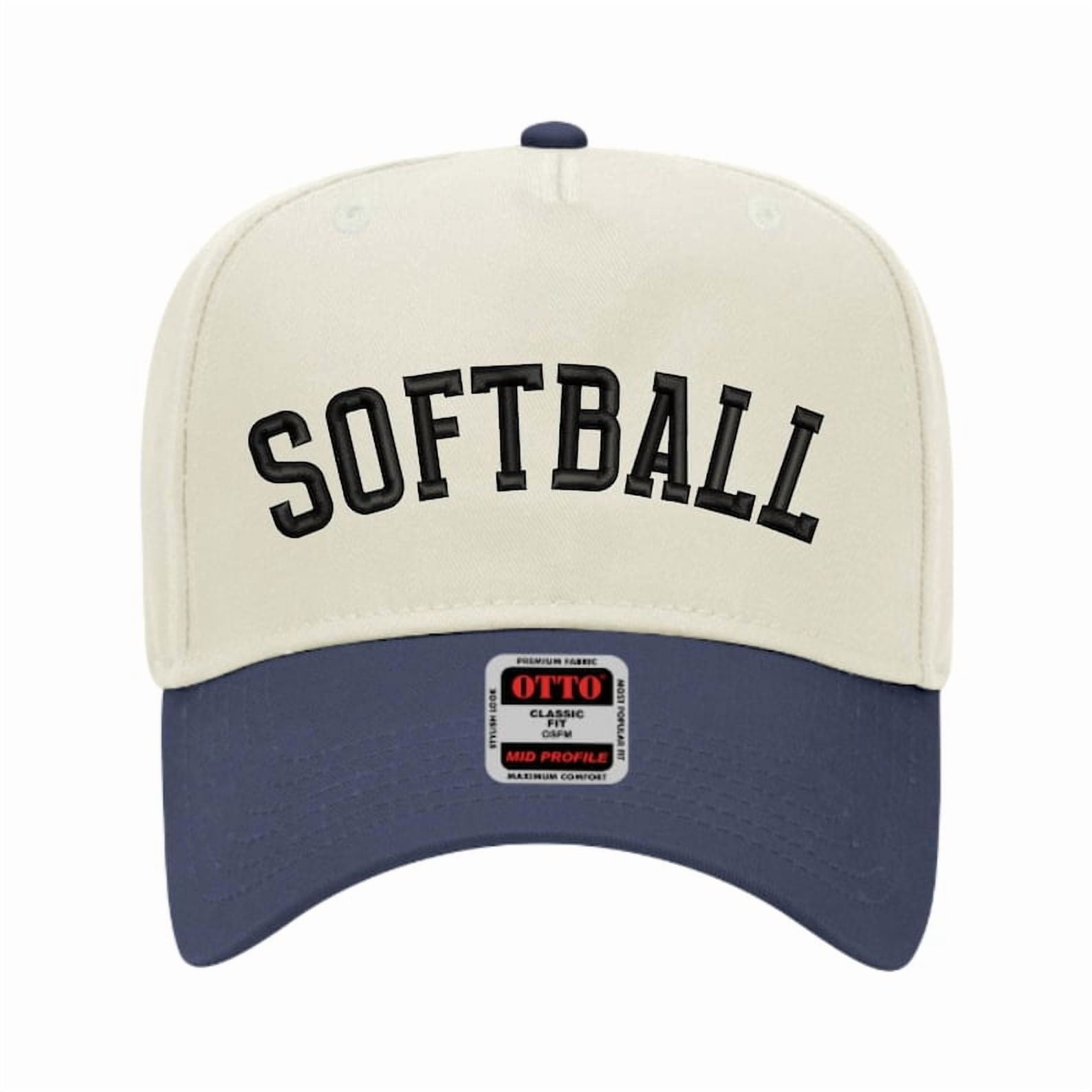 Softball Puff Embroidery File for Hat- Softball Puff Hat Designs - Hat ...
