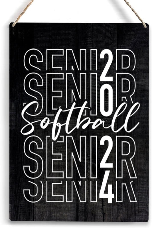 Softball Senior 2024 Softball Team Wood Sign Wall Decor 12X8 In ...