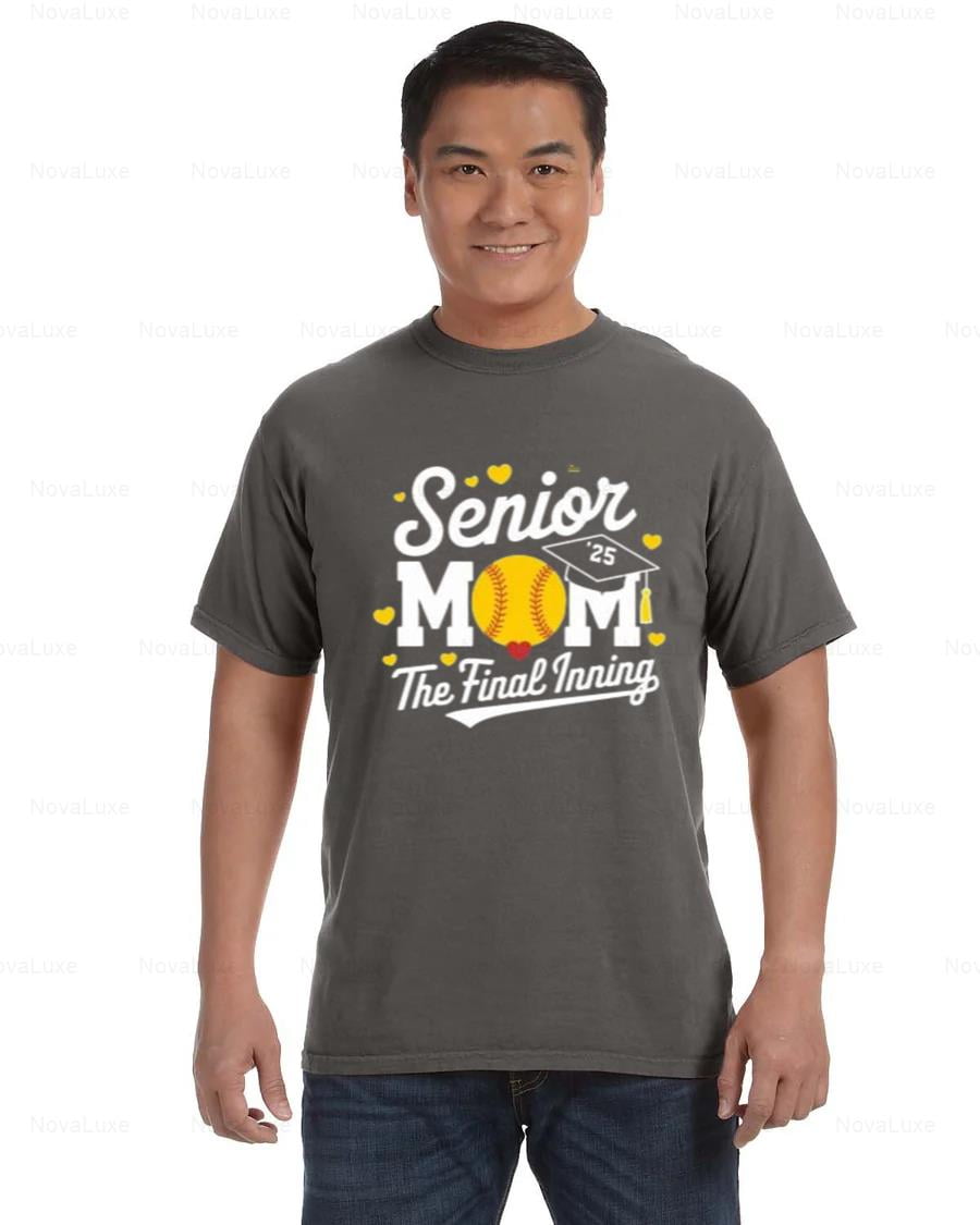 Softball Senior Mom 2025 Comfort Color T-Shirt Final Inning Graduation ...