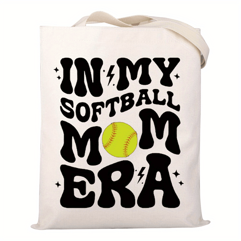 Softball Tote Bag Softball Mom Gifts In My Softball Mom Era Canvas Tote ...