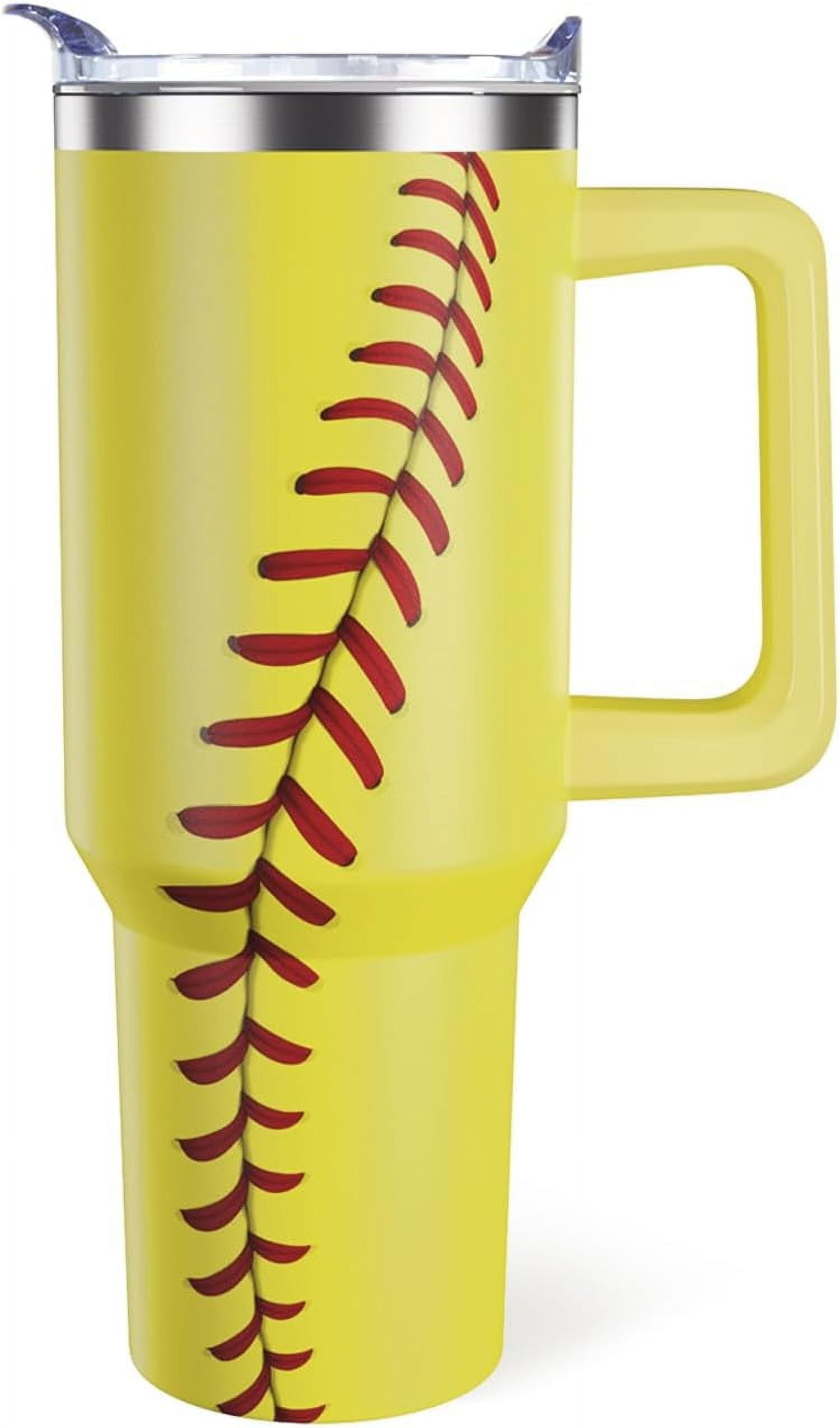 Softball Tumbler with Handle 40oz Softball Gifts for Girls Men Gift for ...