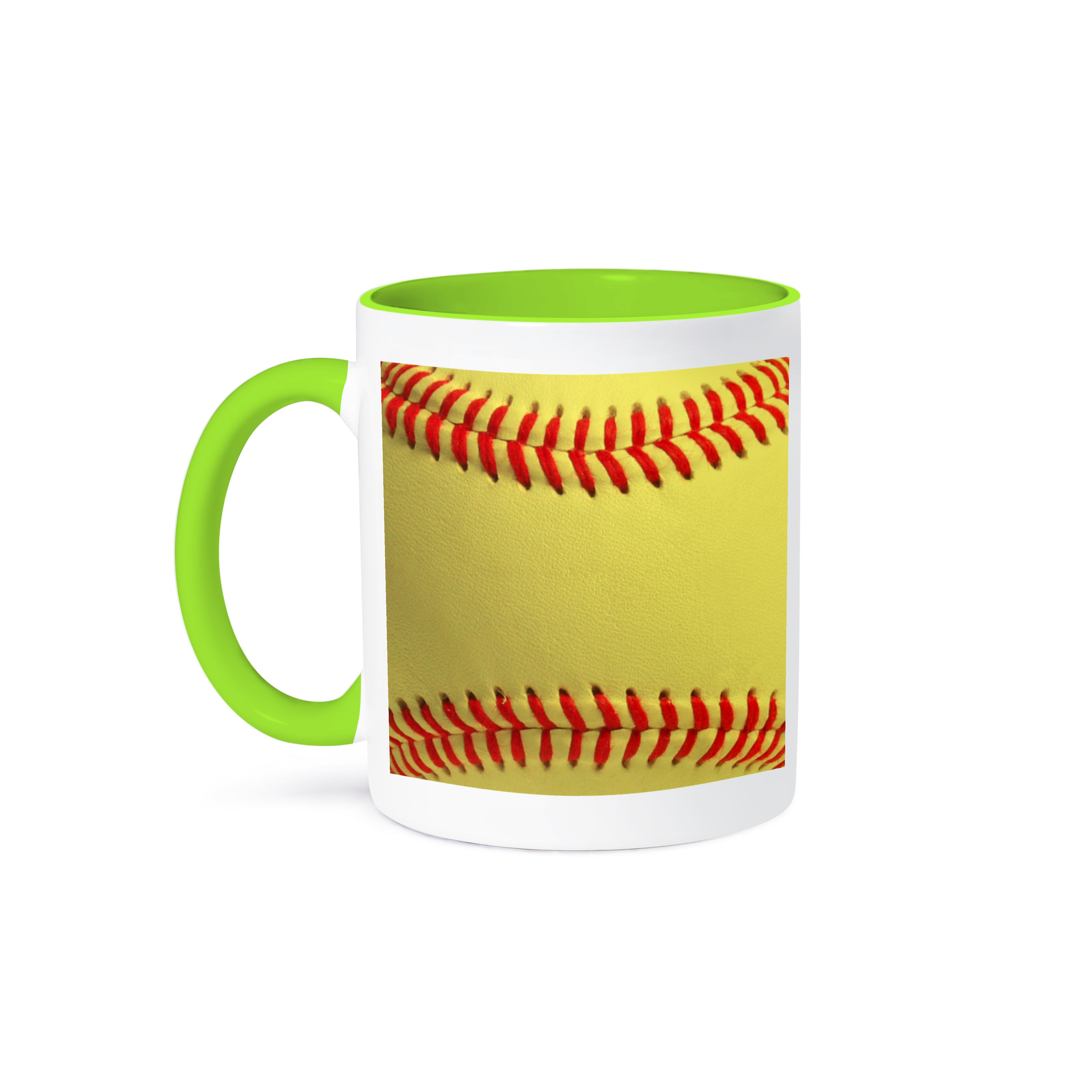 3dRose, Softball close-up photography print - yellow and red soft ball ...