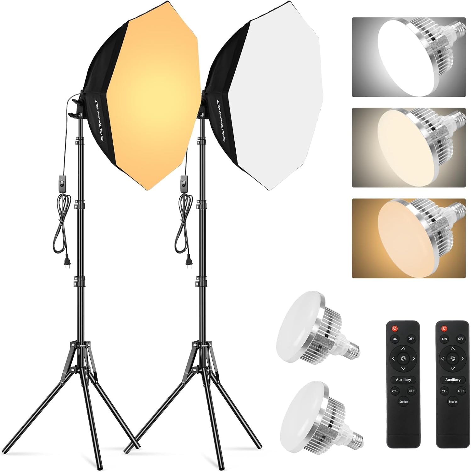 Softbox Lighting Kit, 22'' Octagon Softbox Photography Lighting Kit ...