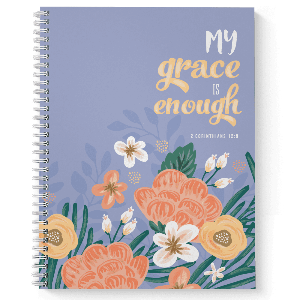 Softcover My Grace Is Enough 8.5" x 11" Religious Spiral Notebook ...