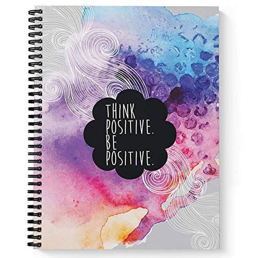 Softcover Think Positive 8.5" x 11" Motivational Spiral Notebook ...