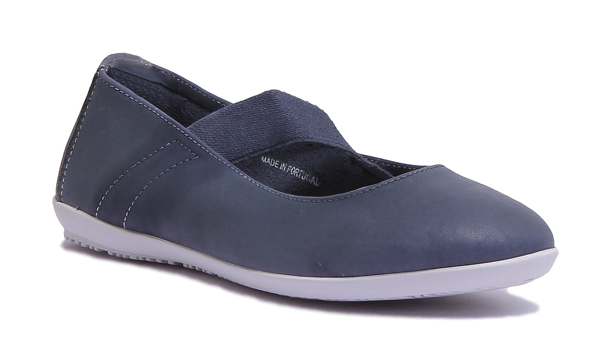 Softinos Ock422Sof Women's Leather Soft Toe Cap Ballerina Shoes In Navy ...