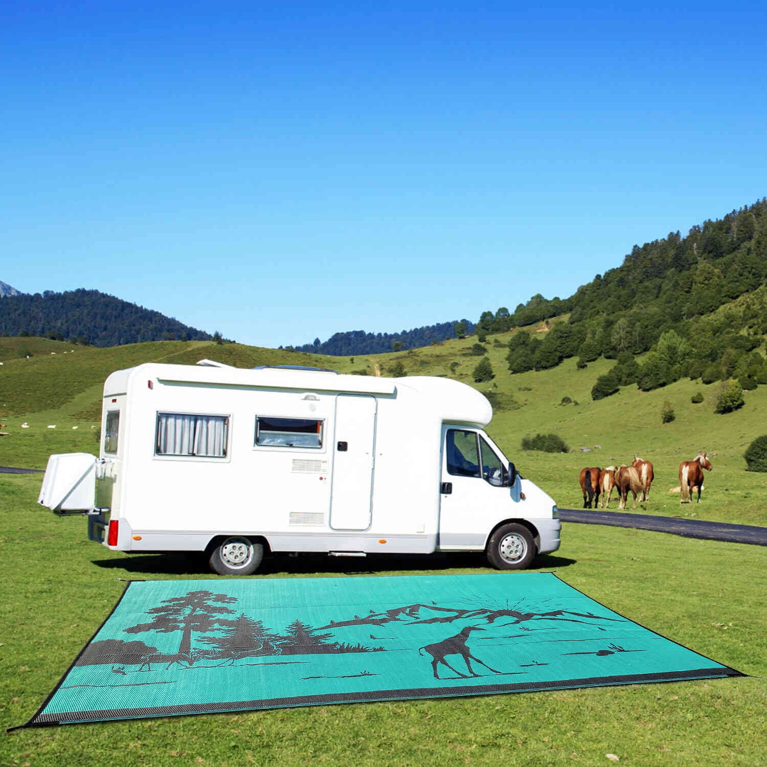 Softlife 8'x20' Outdoor Rug for Patio Waterproof Reversible Straw ...