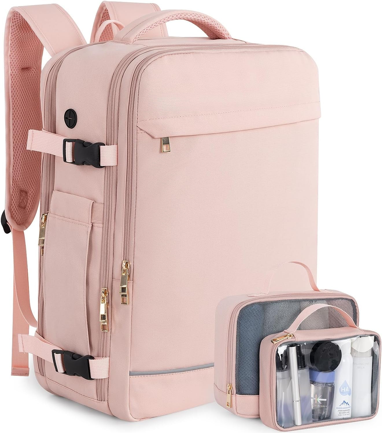 Softlife Durable Extra Large 40L Travel Backpack for17 Inch Laptop,Pink ...