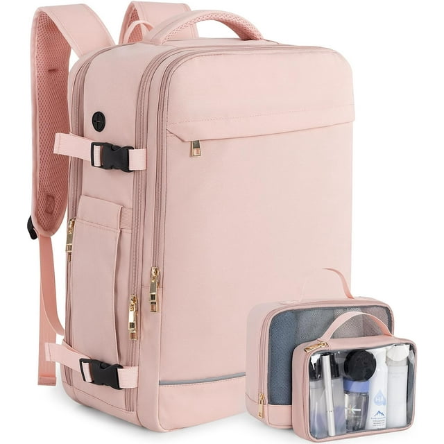 Softlife Durable Extra Large 40L Travel Backpack for17 Inch Laptop,Pink ...