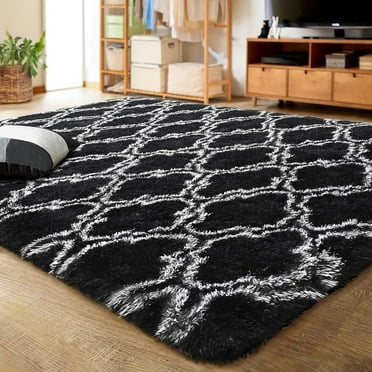 HemingWeigh Fuzzy Area Rug - 9 Fluffy Carpet Tiles For Kids Plush ...
