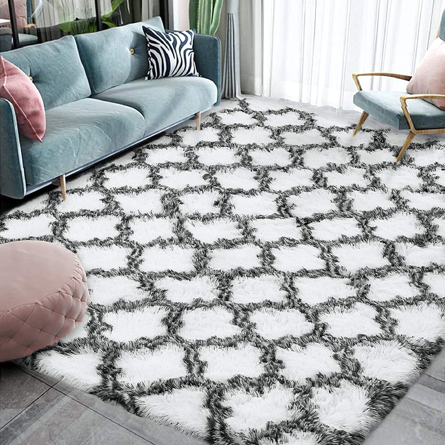 Softlife Fluffy Moroccan Kid Rug for Girl Room Super Soft for Bedroom ...