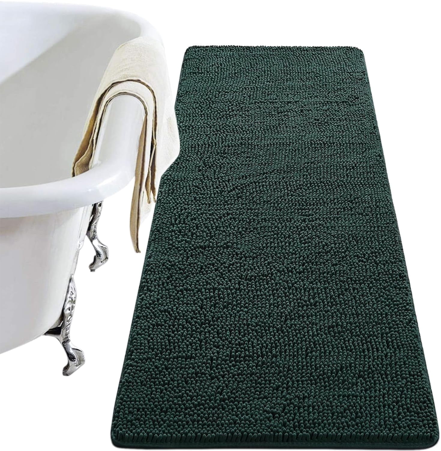 Softlife Luxury Soft Bathroom Non-Slip Rug Shaggy Bath Mat,24"x60",Dark ...