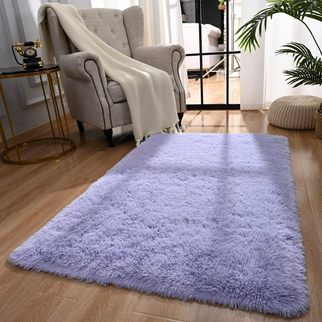 Softlife Modern Cozy Fuzzy Bedroom Indoor Rug, Velvet Shaggy Carpet, 5 ...