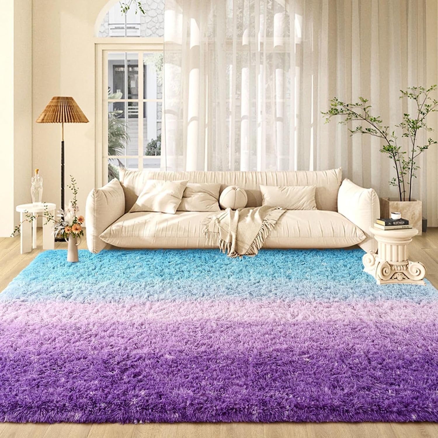 Softlife Super Soft Plush Tie Dye Velvet Rugs for Home Decor,Fluffy ...
