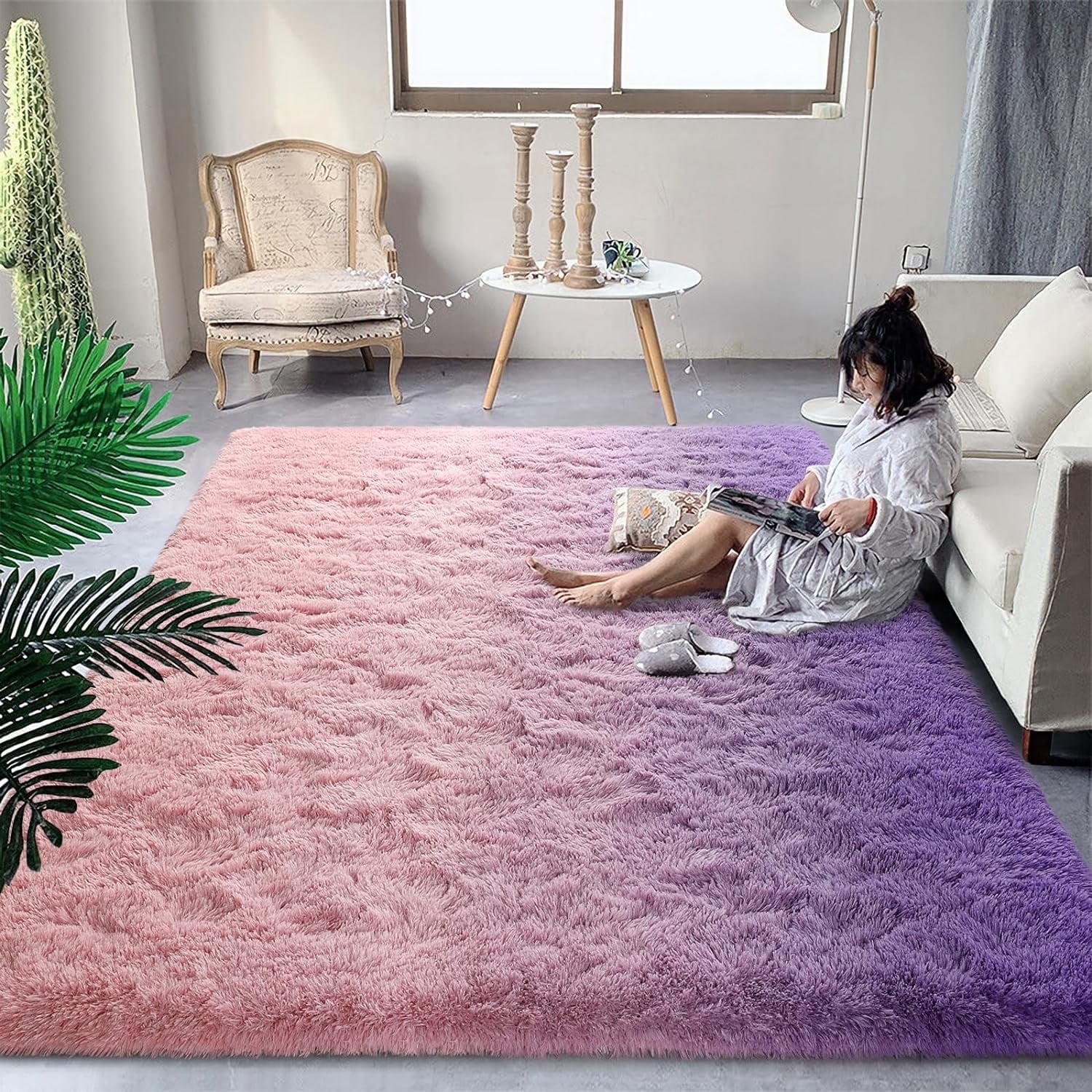 Softlife Super Soft Plush Tie Dye Velvet Rugs for Home Decor,Fluffy ...