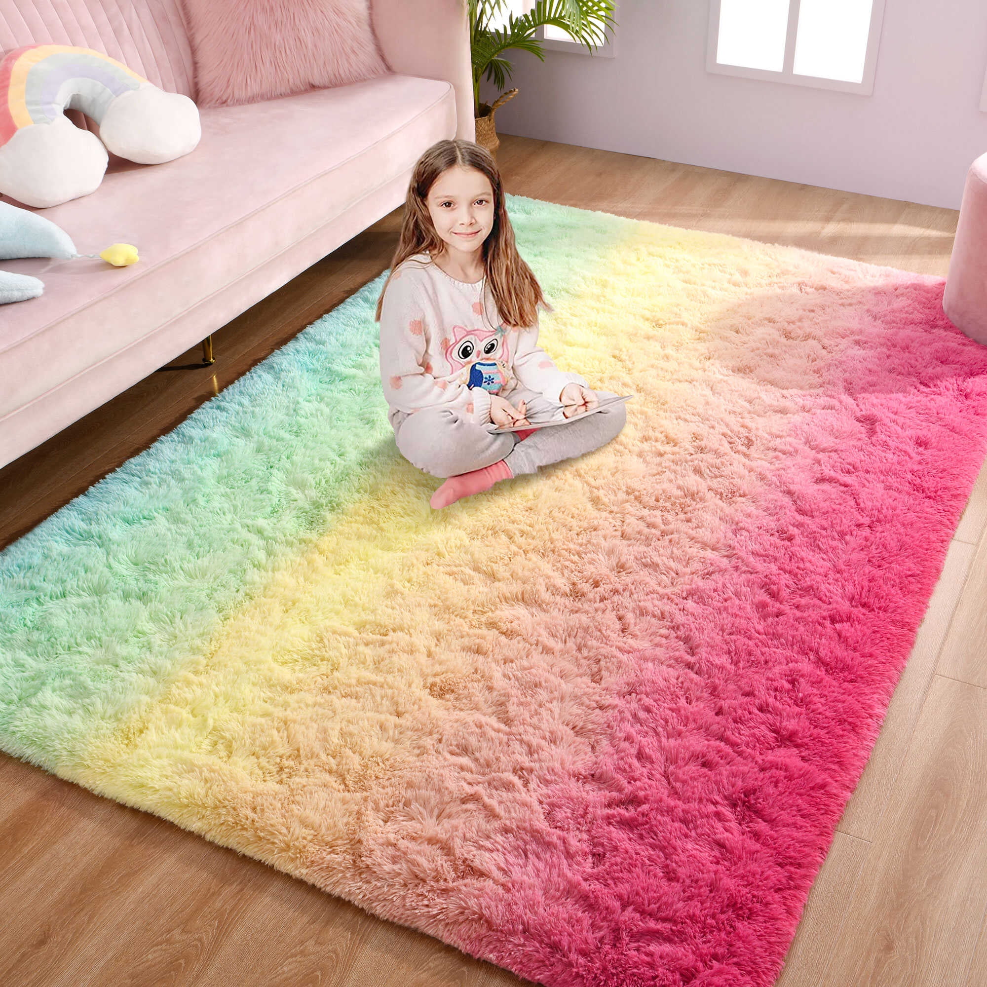 Softlife Super Soft Plush Tie Dye Velvet Rugs for Home Decor,Fluffy ...