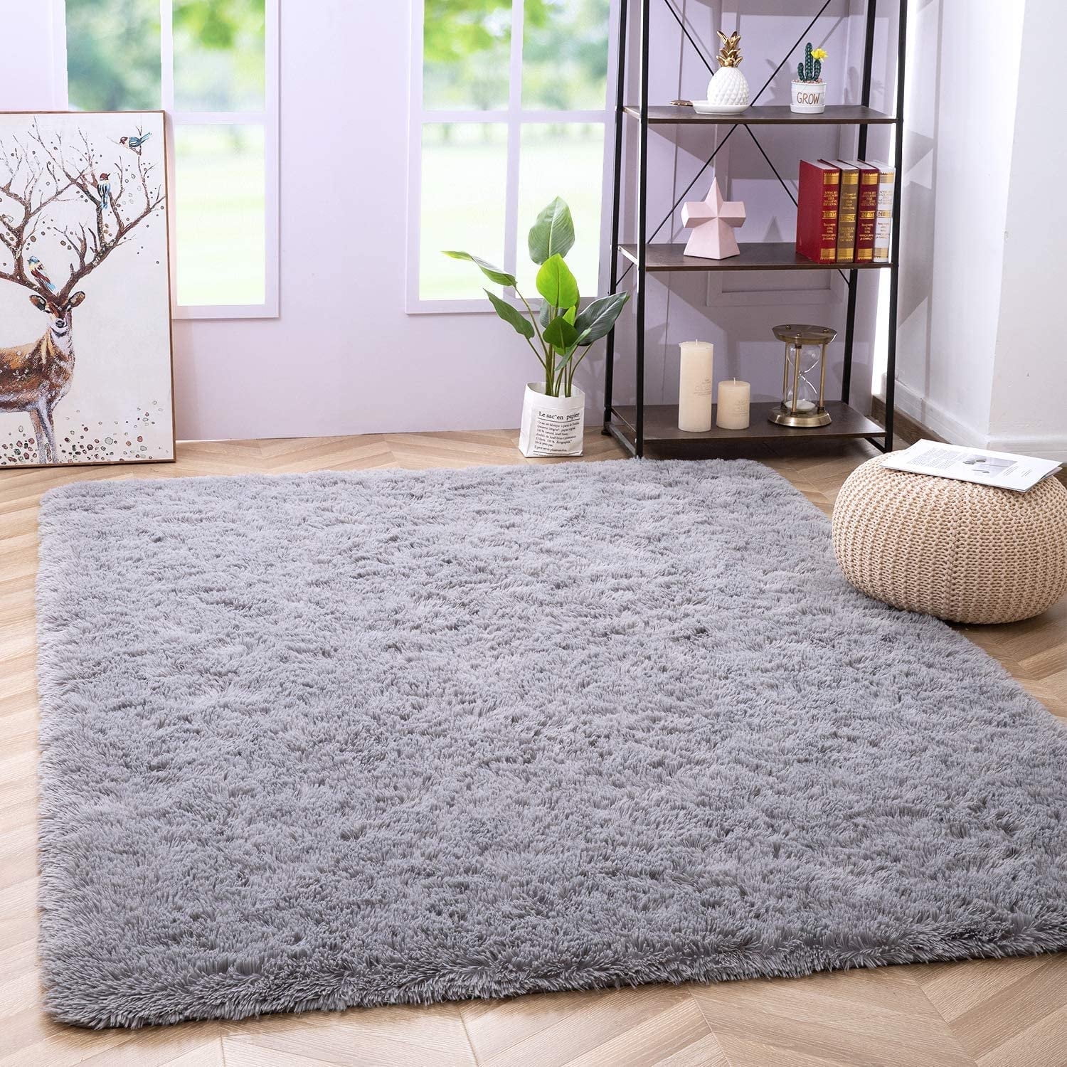 Softlife Ultra Soft Velvet Area Rug, 4'x5.3', Bedroom, Dorm, Floor ...