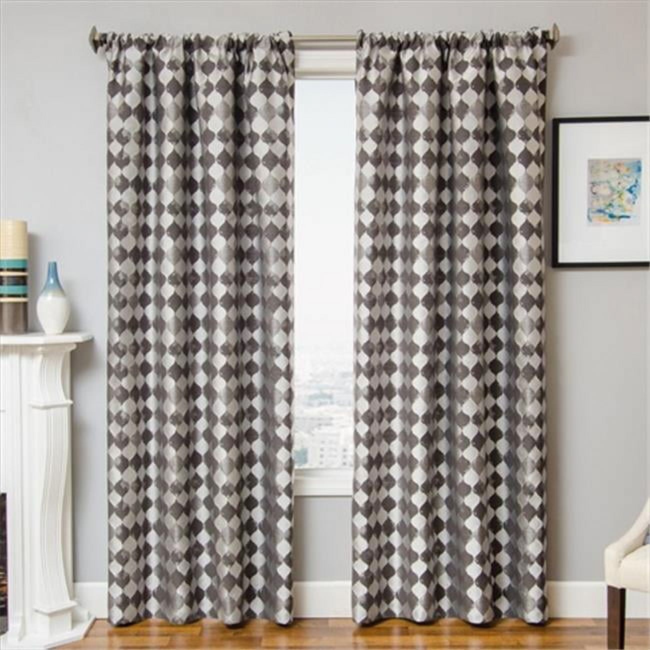 Softline Kingdom Teardrop Rod Pocket Panel- Pewter- Pack Of 2 - Walmart.com