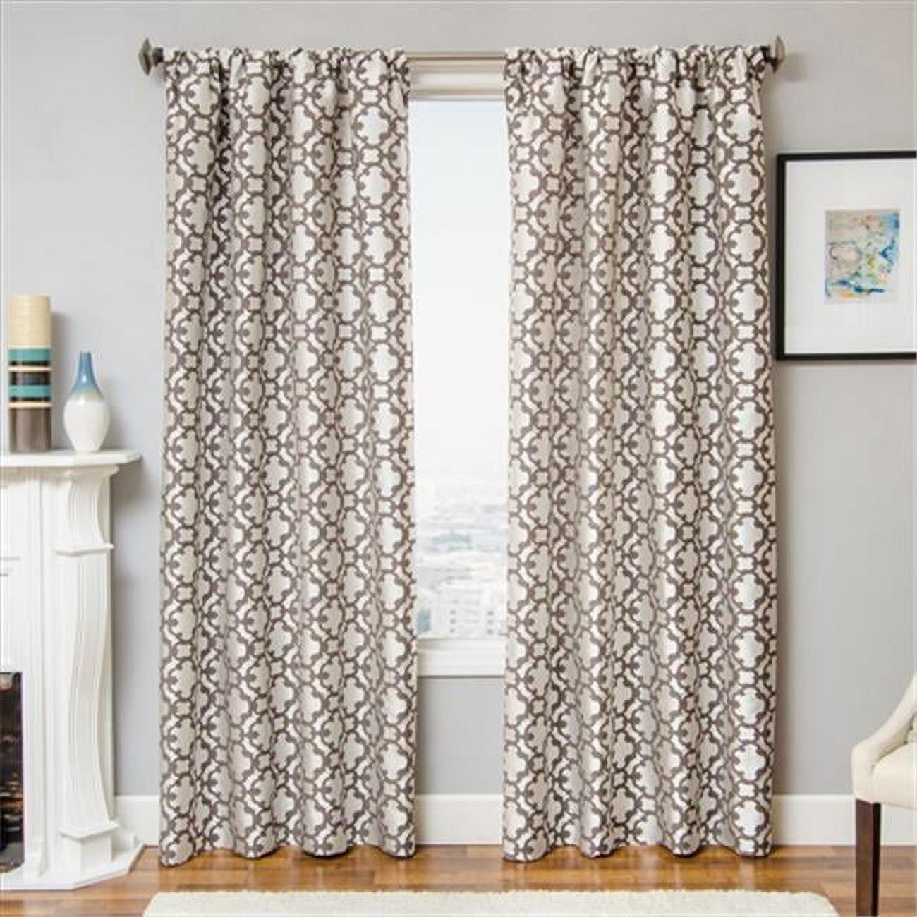 Softline Kingdom Tile Rod Pocket Panel- Designer Grey- Pack Of 2 ...