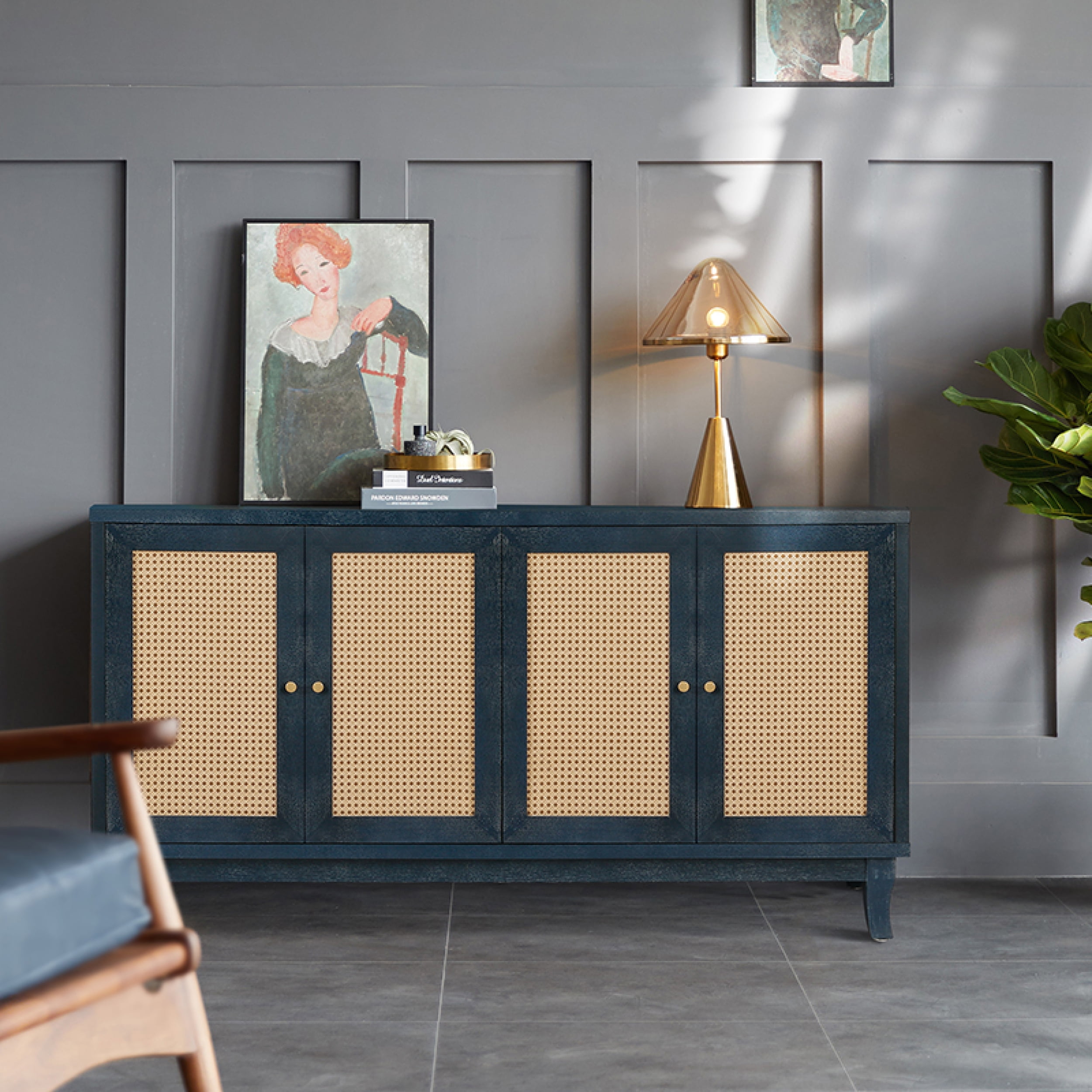 Softly Lacquer Finishes Accent Storage Cabinet Sideboard Wooden Cabinet ...