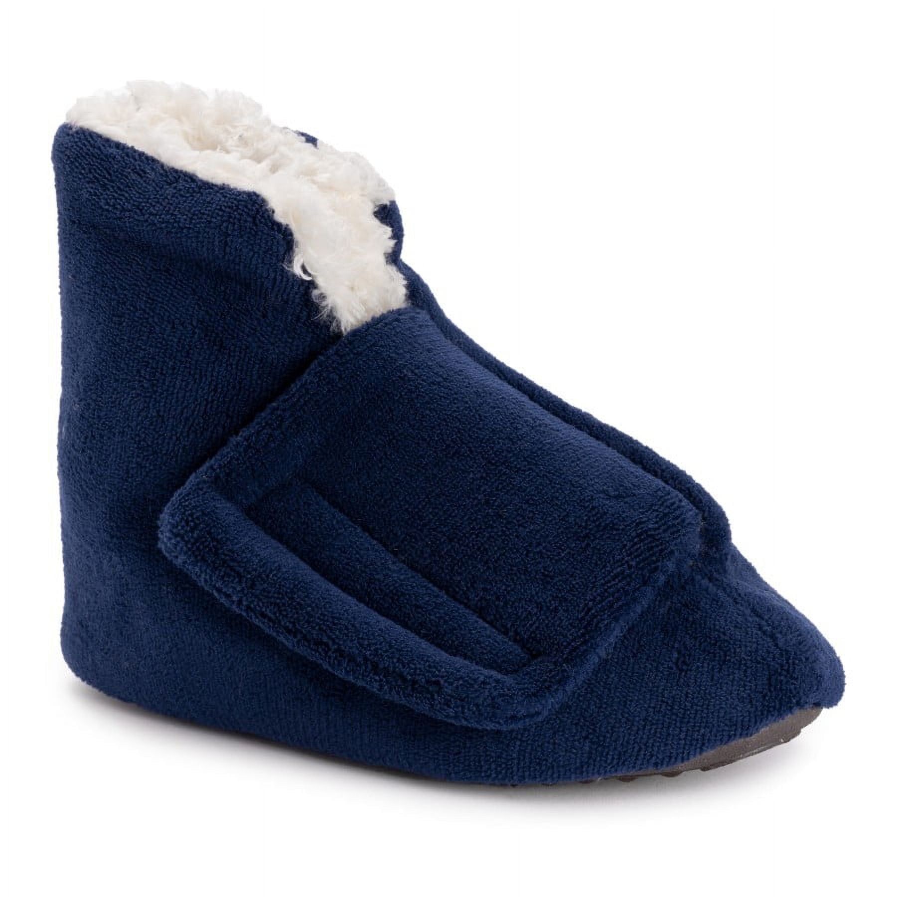 Softones by MUK LUKS Women's Faux Fur Lined Bootie Slippers - Navy, XL (9.5-10.5) - Walmart.com