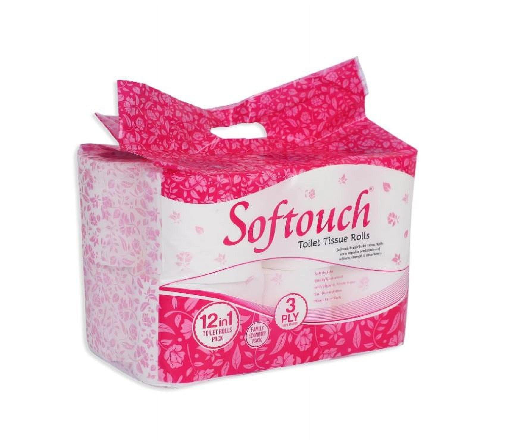 Softouch 3 Ply Toilet Paper Tissue Roll 12-In-1 (12 Rolls) - Walmart.com