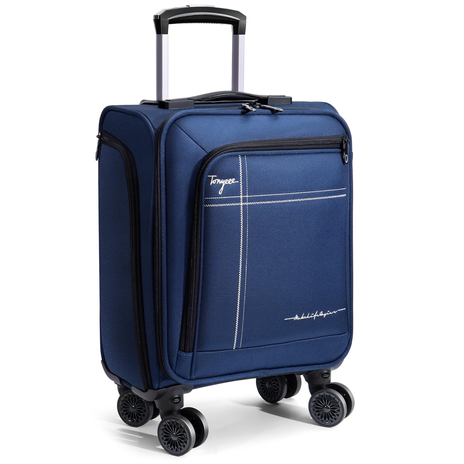 Softside Carry on Luggage Airline Approved, 17 Inch Underseat Carry-on ...