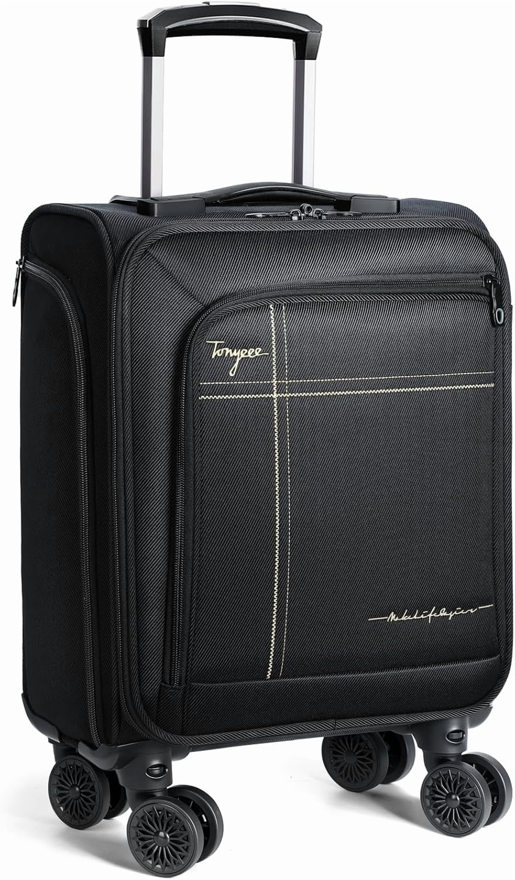Softside Carry on Luggage Airline Approved, 17 Inch Underseat Carry-on ...
