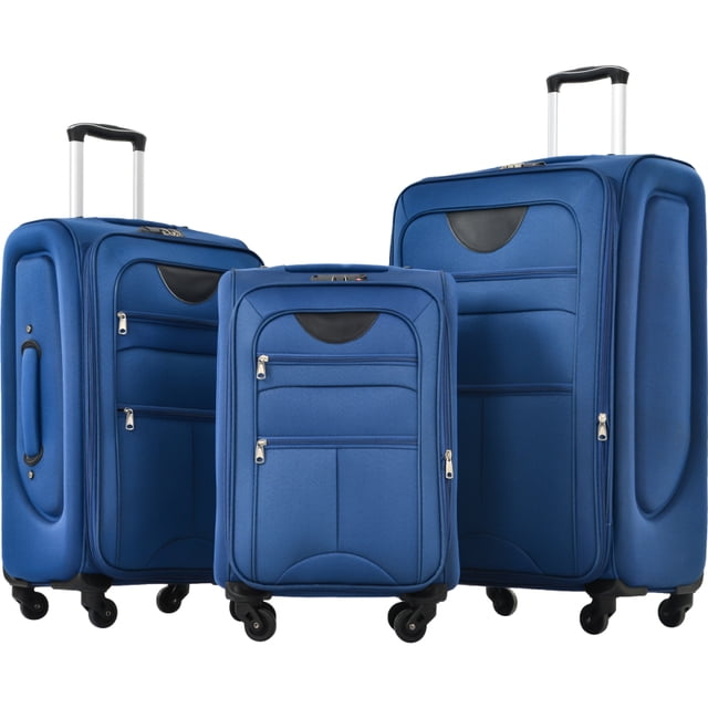 Softside Luggage Expandable 3 Piece Set Suitcase Upright Spinner ...