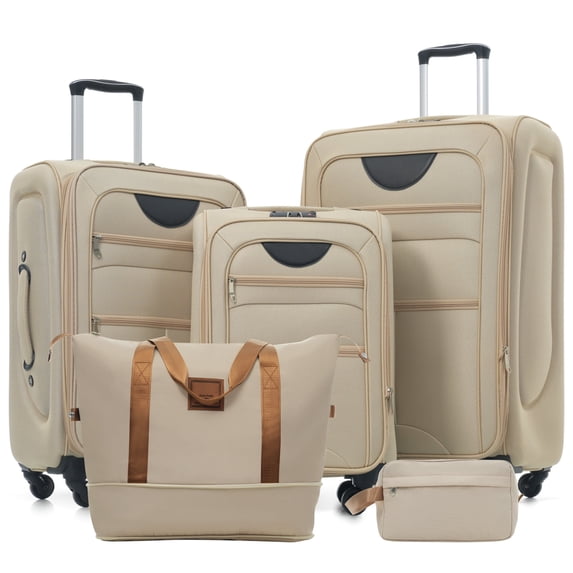 Softside Luggage Expandable 3 Piece Set Suitcase with Duffel Bag ...