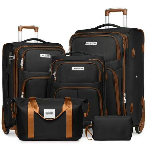 Softside Luggage Sets 4 Piece with Duffel Bag, Expandable Rolling ...
