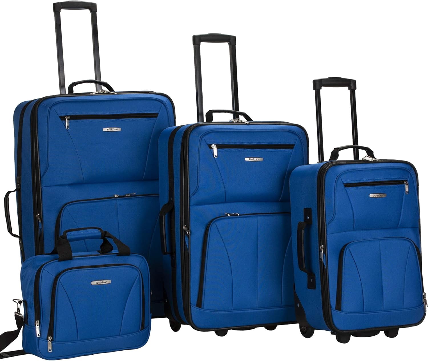 Softside Upright Luggage Set,Expandable, Blue, 4- (14/19/24/28 ...