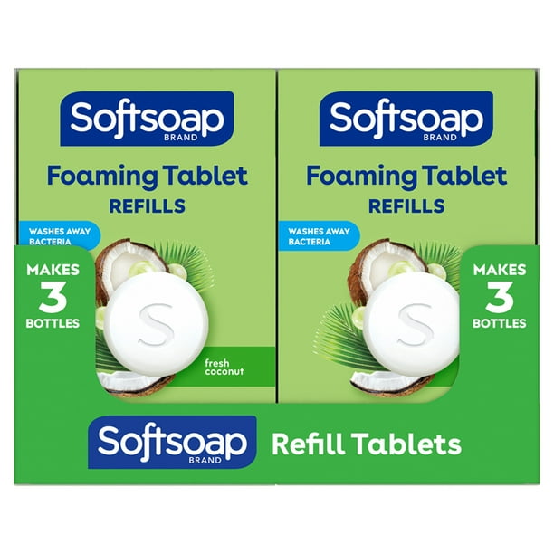Softsoap Hand Soap Tablets Fresh Coconut, Refill Tablets (3 Count ...