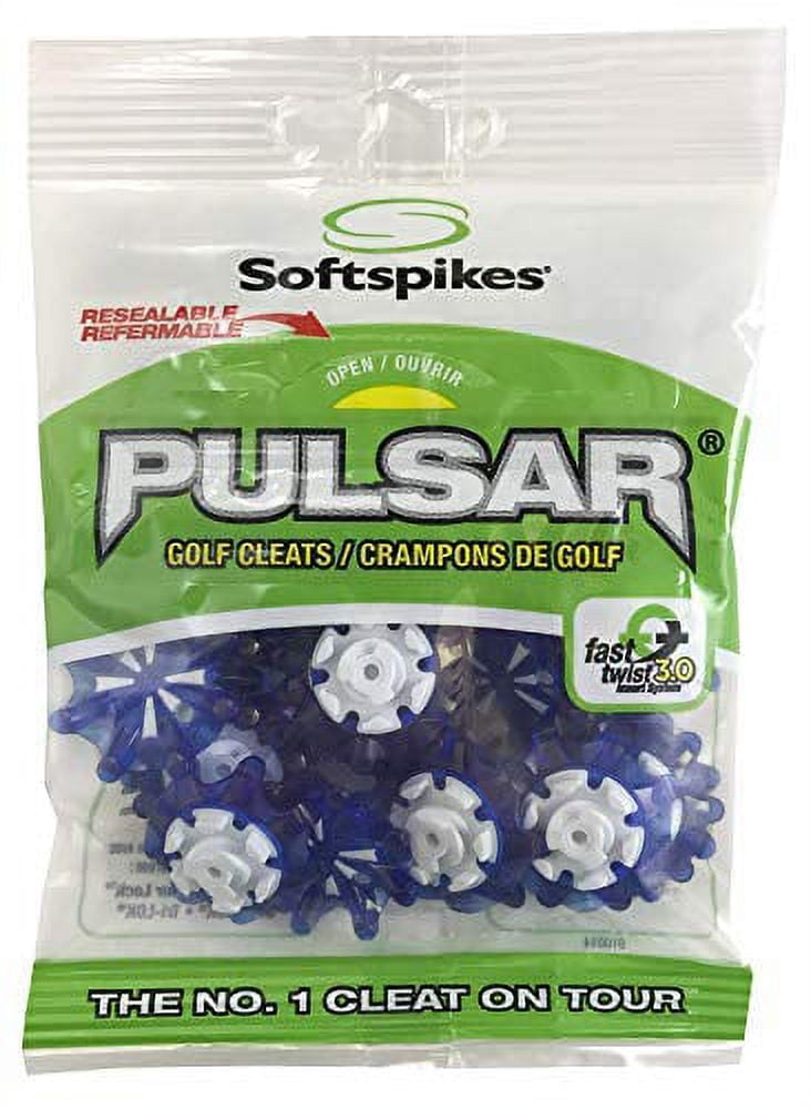 Softspikes Pulsar Fast Twist 3.0 Golf Cleats, Blue, 18 Count, Traction ...