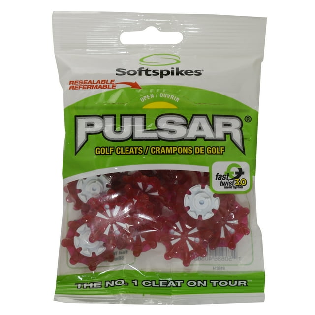 Softspikes Pulsar Golf Cleat with Fast Twist 3.0, Red, 18 Count Pack ...