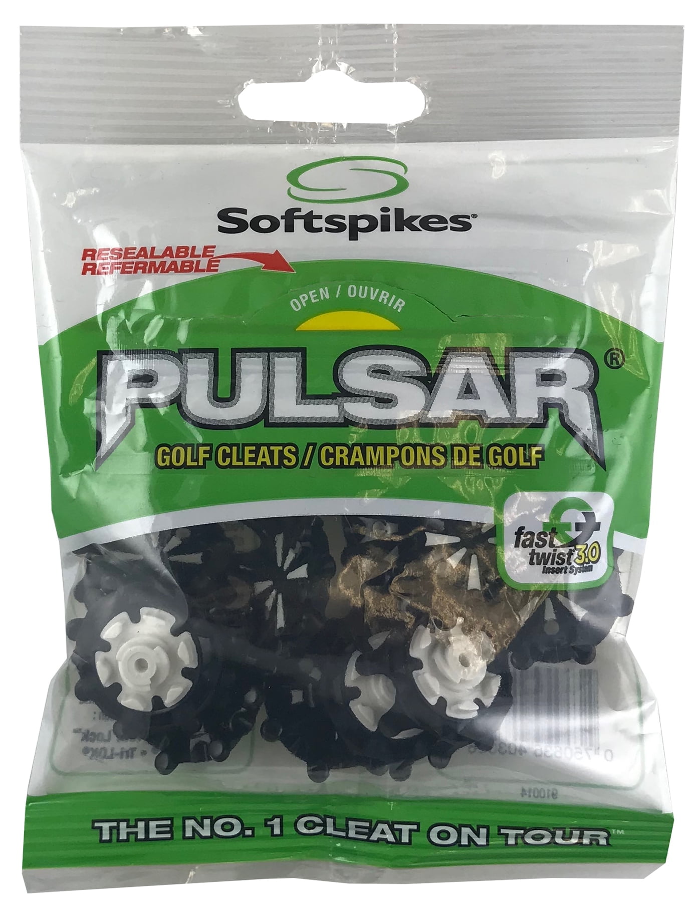 Softspikes, Golf Shoe Cleats, Pulsar Fast Twist 18ct, Black - Walmart.com