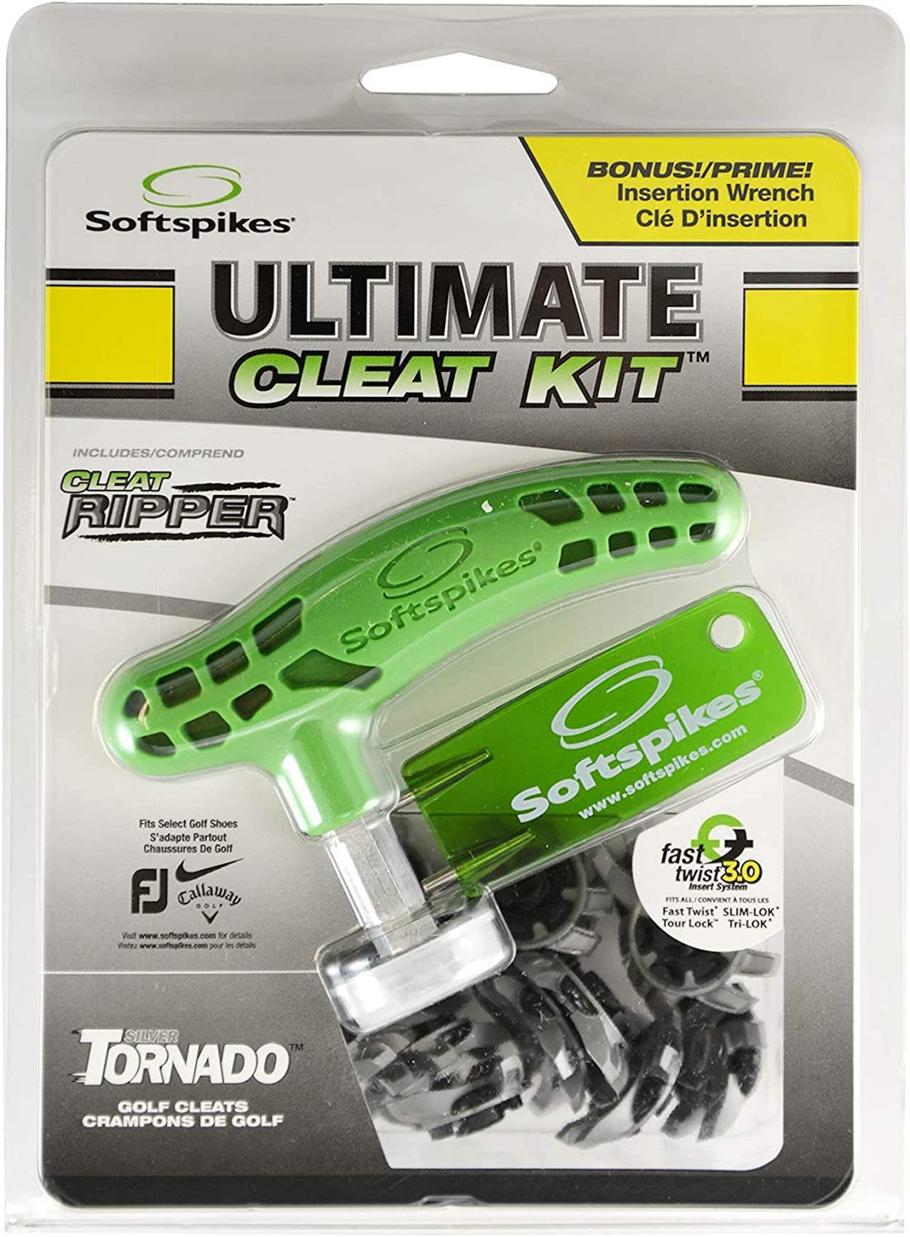 Softspikes Silver Tornado Golf Cleat Kit with Tool Wrench Accessories ...