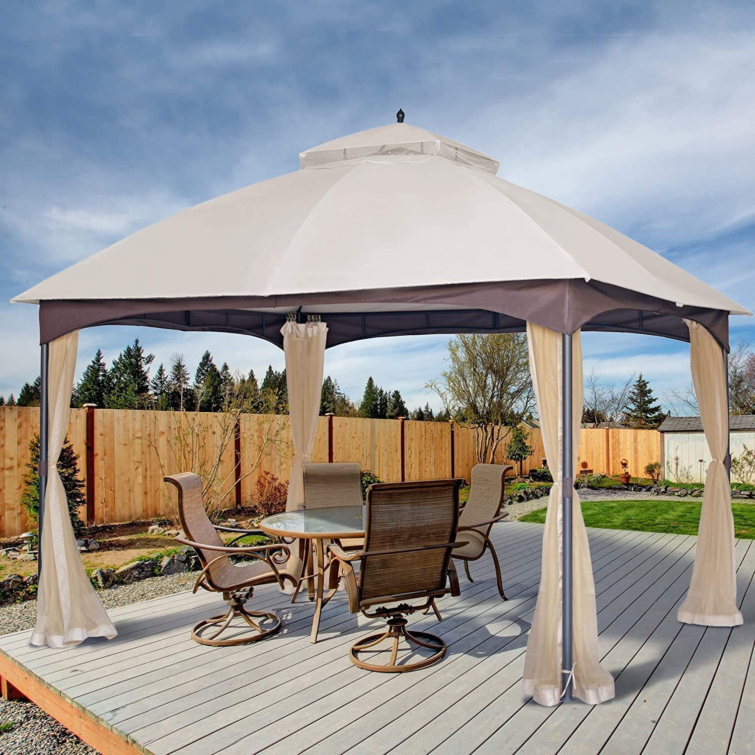 Softtop Metal Gazebo with Mosquito Net and Sunshade - Sturdy Double ...
