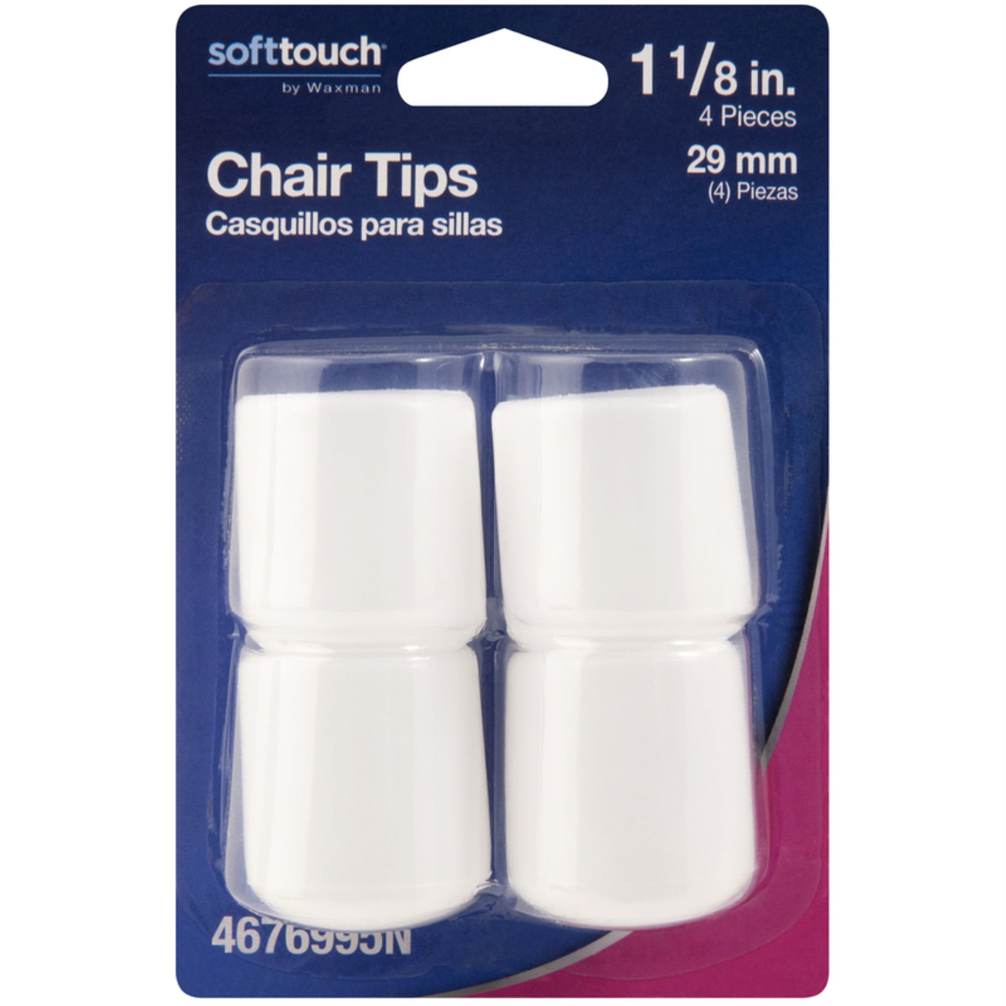 Softtouch Rubber Leg Tip White Round 1-1/8 in. W X 1-1/8 in. L 4 pk ...
