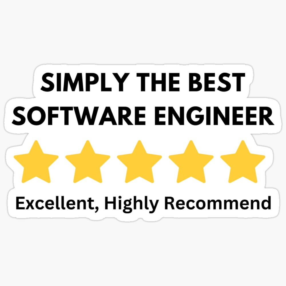 Software Engineer 5 Star Ratings Sticker Phone Decal Water Bottle ...