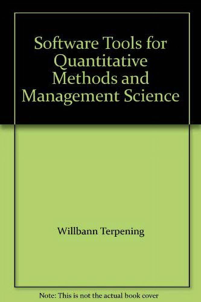 Software Tools For Quantitative Methods And Management Science 3 12 I Terpening Willbann D