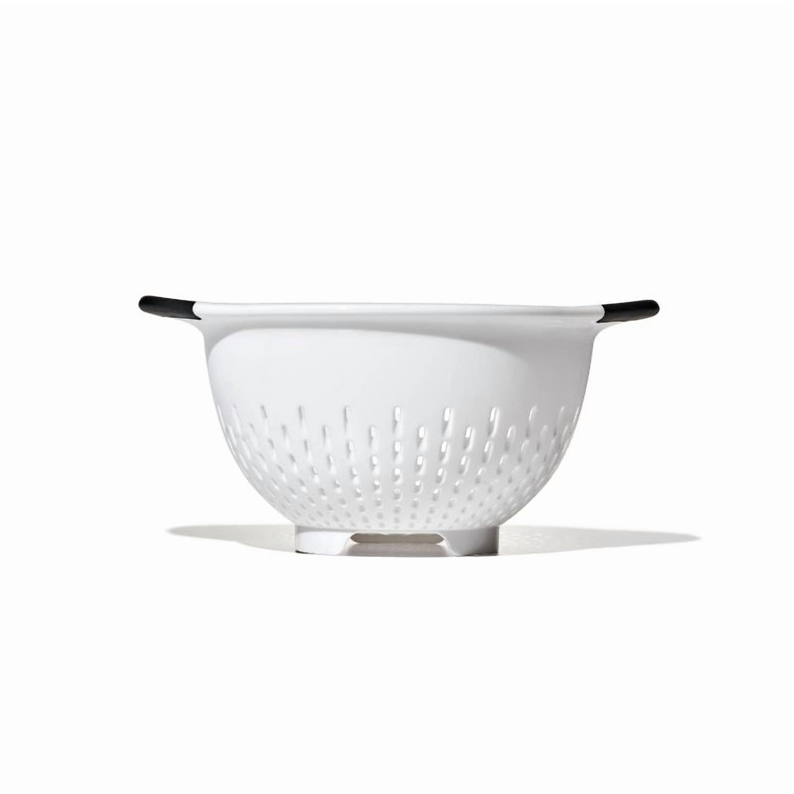 Softworks Colander with Black Handles: 3 Qt White Plastic Strainer ...