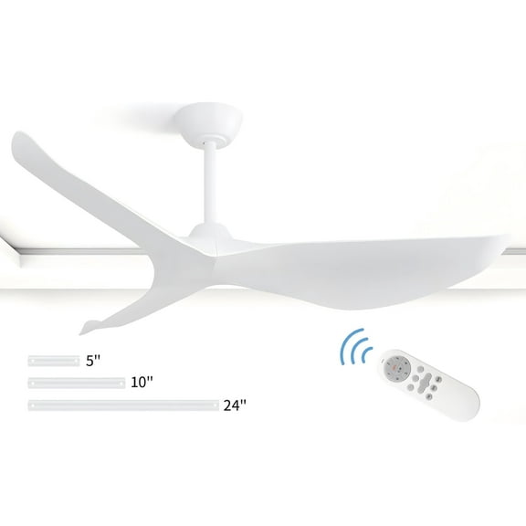 20-inch Modern Leafless Ceiling Fan with Remote Control - Reversible ...