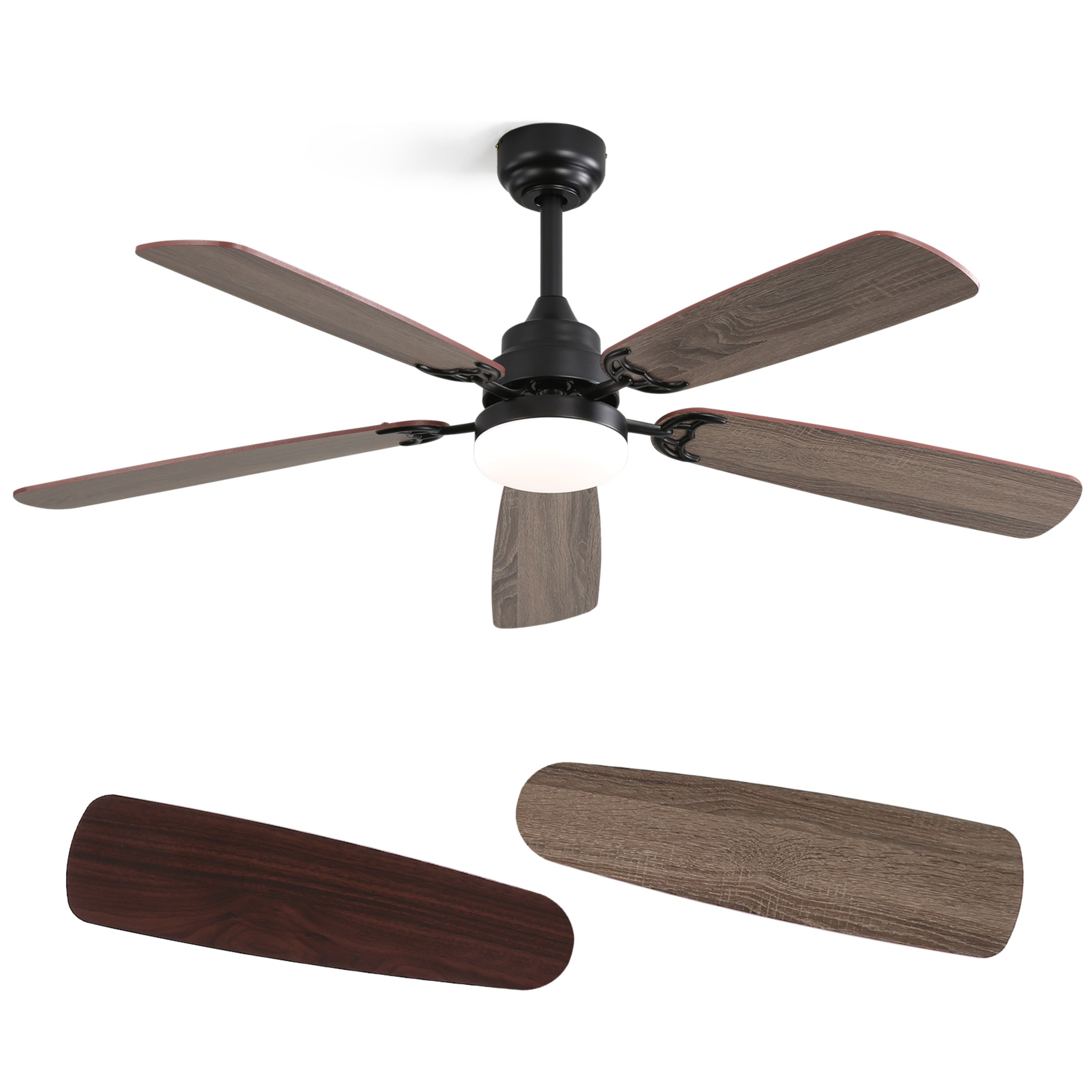 Sofucor 52" Ceiling Fan with Dual Blade Finish, Modern, LED Light ...