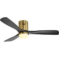 Sofucor 52" Flush Mount Modern Ceiling Fan with LED Light, Solid Wood ...
